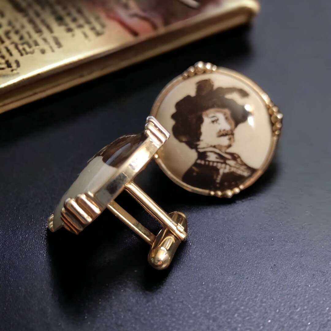 Rare Swank World Portrait Series Shakespeare Cufflinks Porcelain Cuff ...