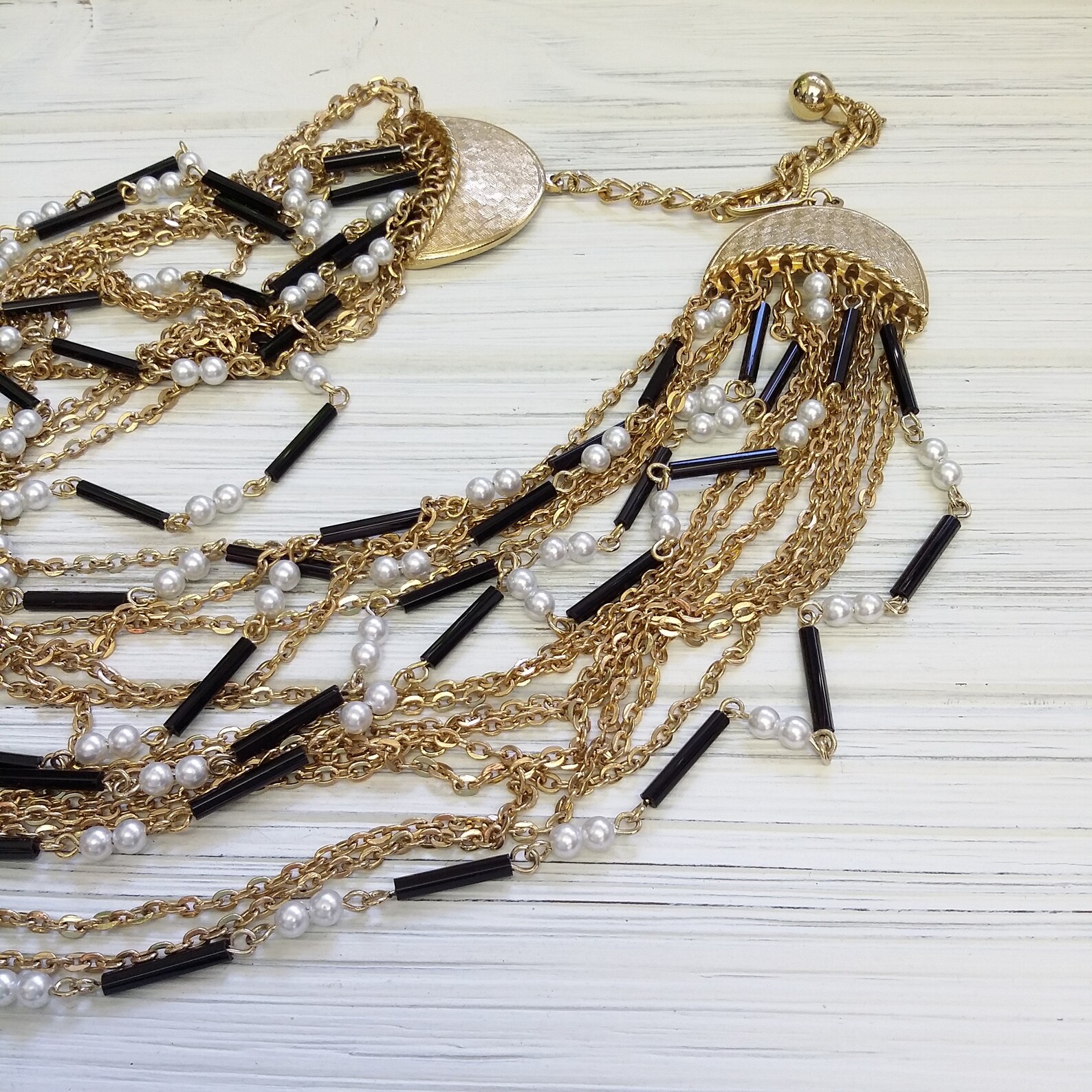 Vintage Hobe Jewelry Waterfall Necklace Gold Multistrand - Etsy