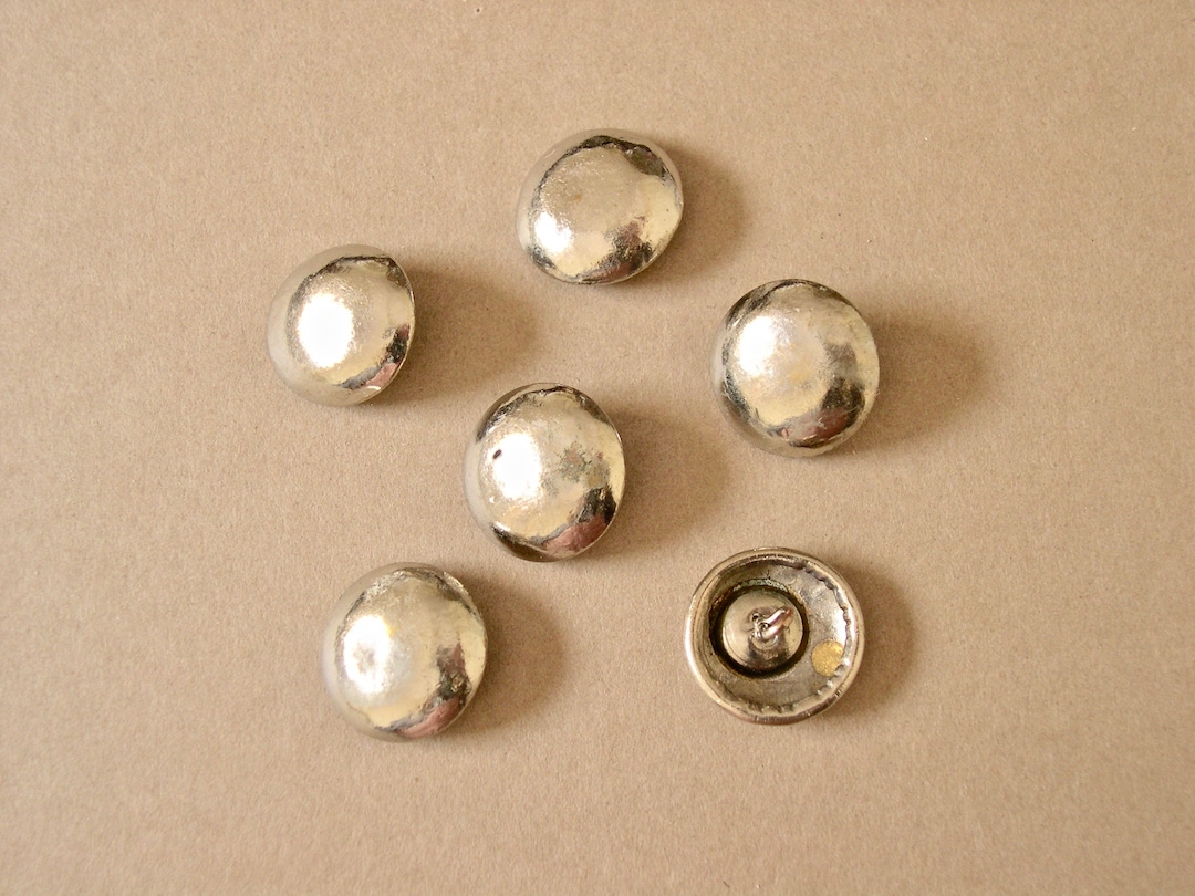 Antique Metal Buttons, 19th Century, Set of Six, Hand Molded, Soldered ...