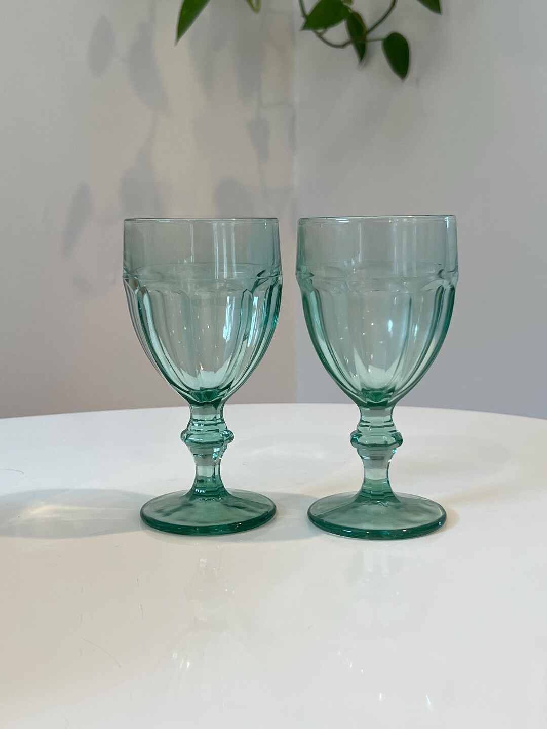 Vintage Libbey Gibraltar Aqua Goblets, Set of 2 - Etsy