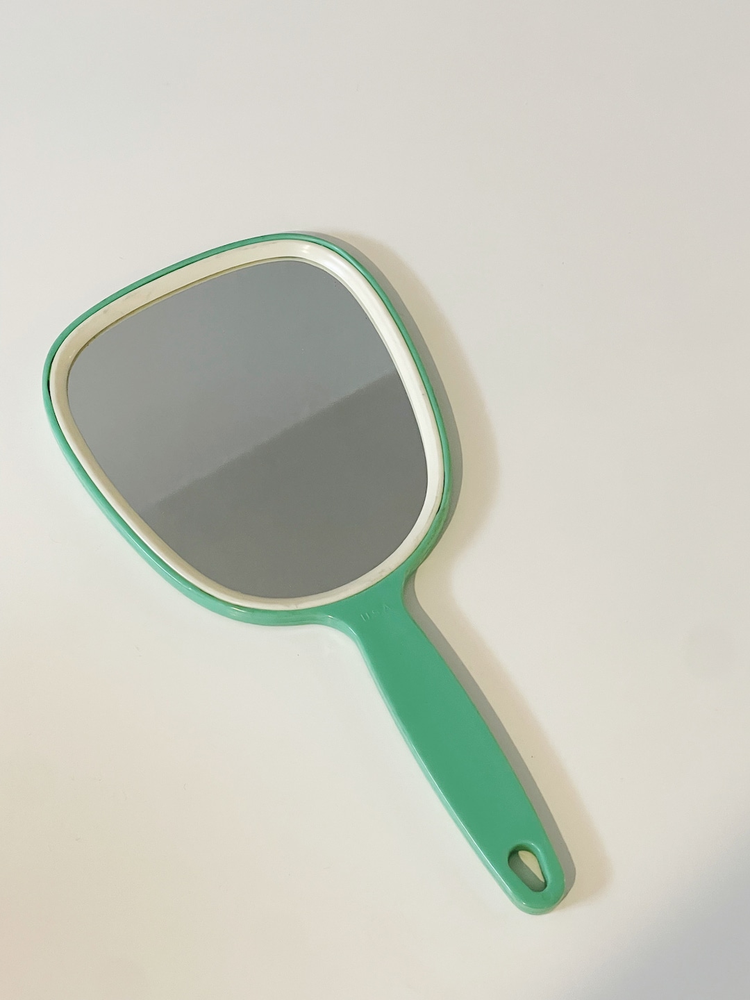 Vintage Mint Green Hand Mirror Made in the USA - Etsy