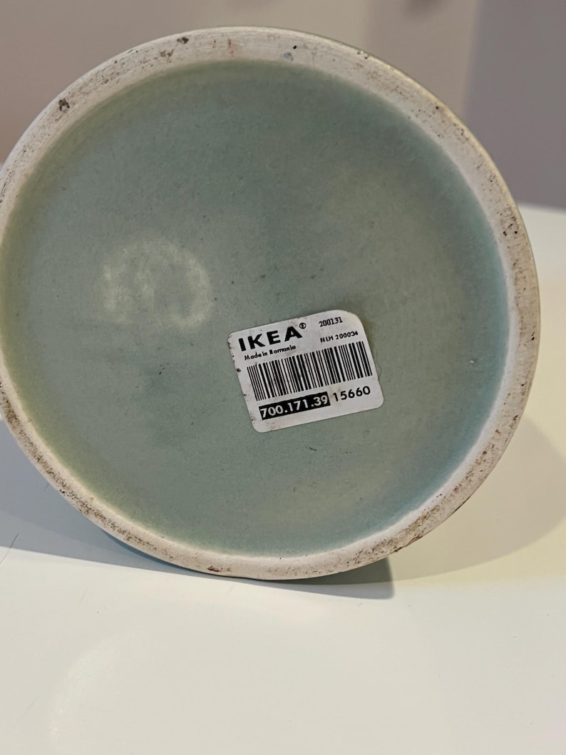 Vintage IKEA Seafoam Green Hourglass Ceramic Vase - Etsy