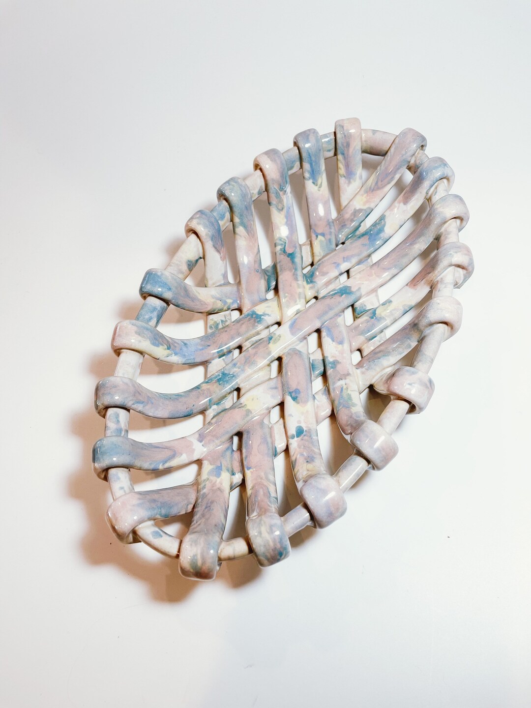 Multi Color Pastel Ceramic Basket - Etsy