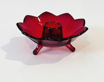 Pair of Ruby Red Cadmium Candlestick Holders, Amberina Candle Holder, Red Glass Candlesticks - Etsy