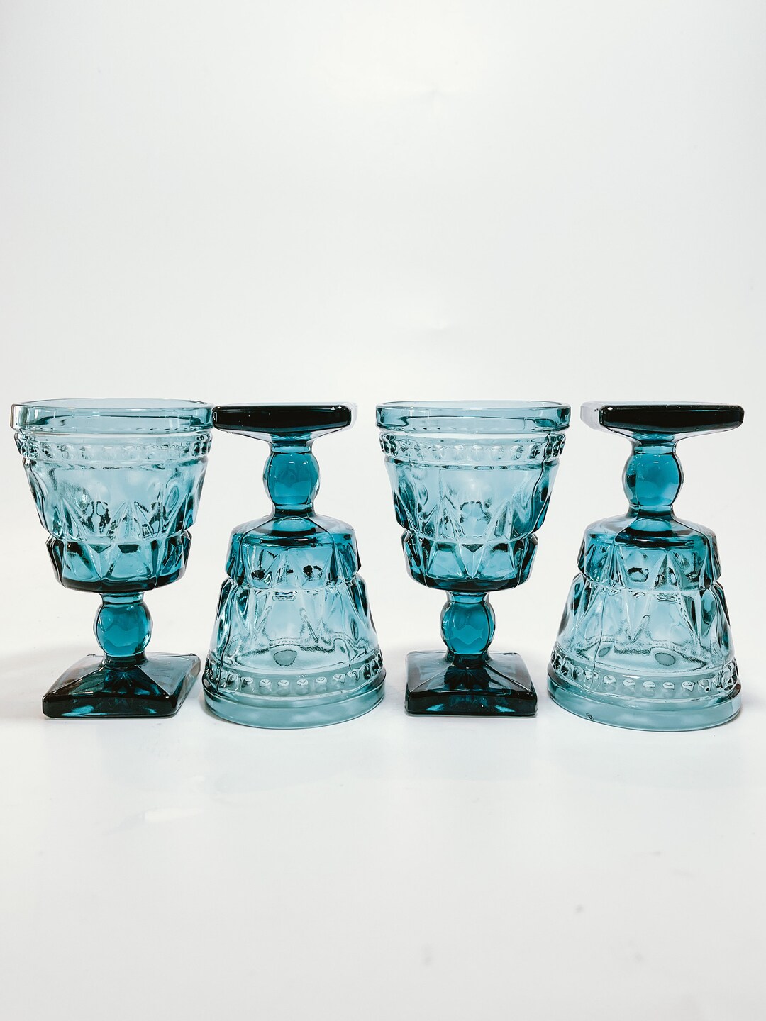 Set of Four Indiana Glass Colony Park Lane Blue Glasses - Etsy