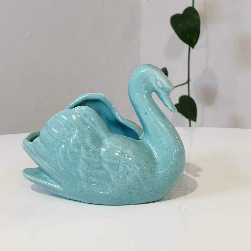 Ceramic Swan Planter - Etsy