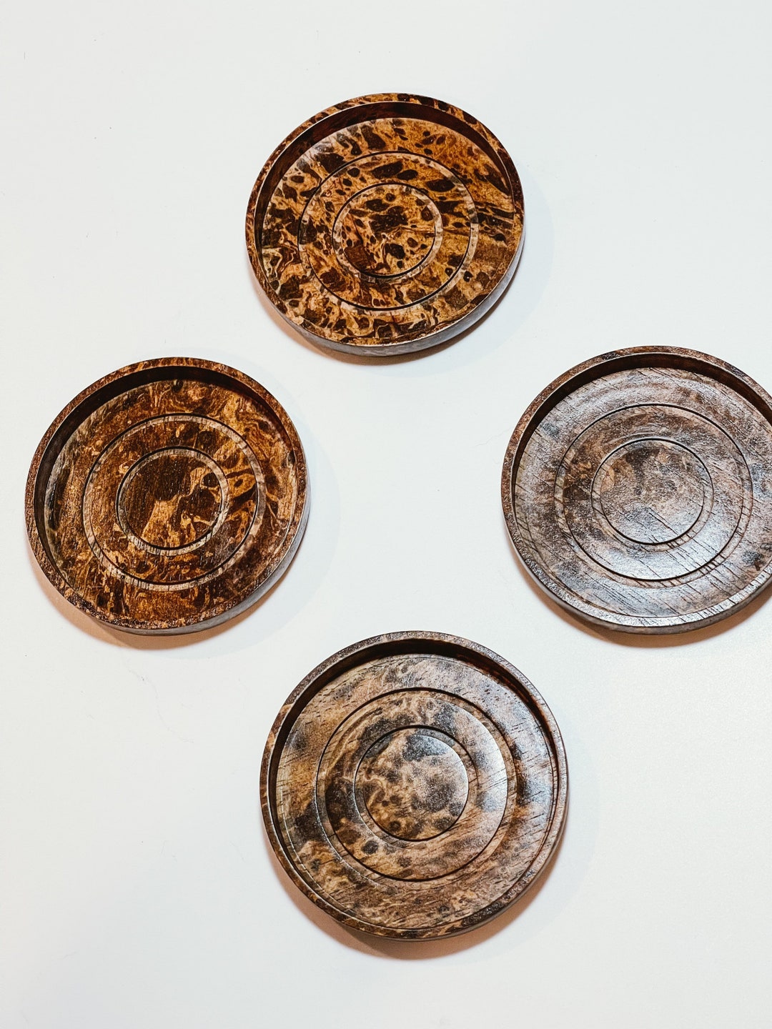 Set of Four Lightweight Wooden Coasters - Etsy