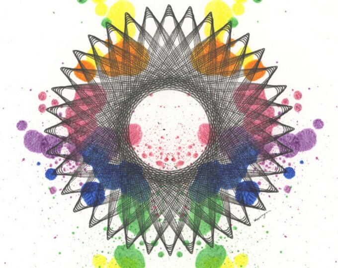 Rainbow Art Colorful Artwork Original Painting Rorschach - Etsy