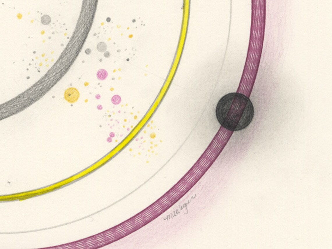 Original Color Pencil & Ink Drawing Circles Art Mixed Media - Etsy