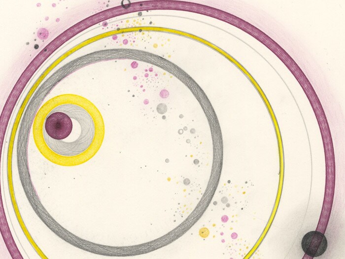 Original Color Pencil & Ink Drawing Circles Art Mixed Media - Etsy