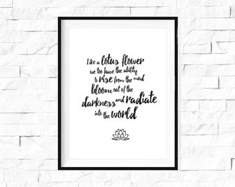 Lotus flower print | Etsy