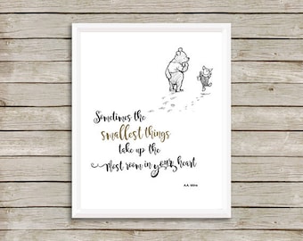 Winnie the Pooh and Piglet You Are Braver Quote Digital - Etsy