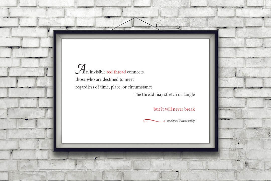 An Invisible Red Thread Connects Those Who Are Destined to Meet.... - Etsy