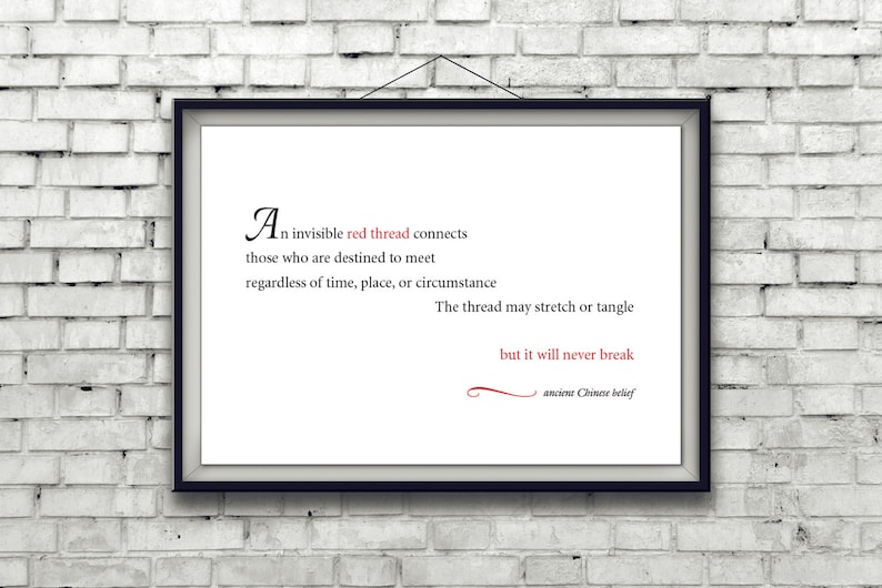 An Invisible Red Thread Connects Those Who Are Destined to Meet.... - Etsy