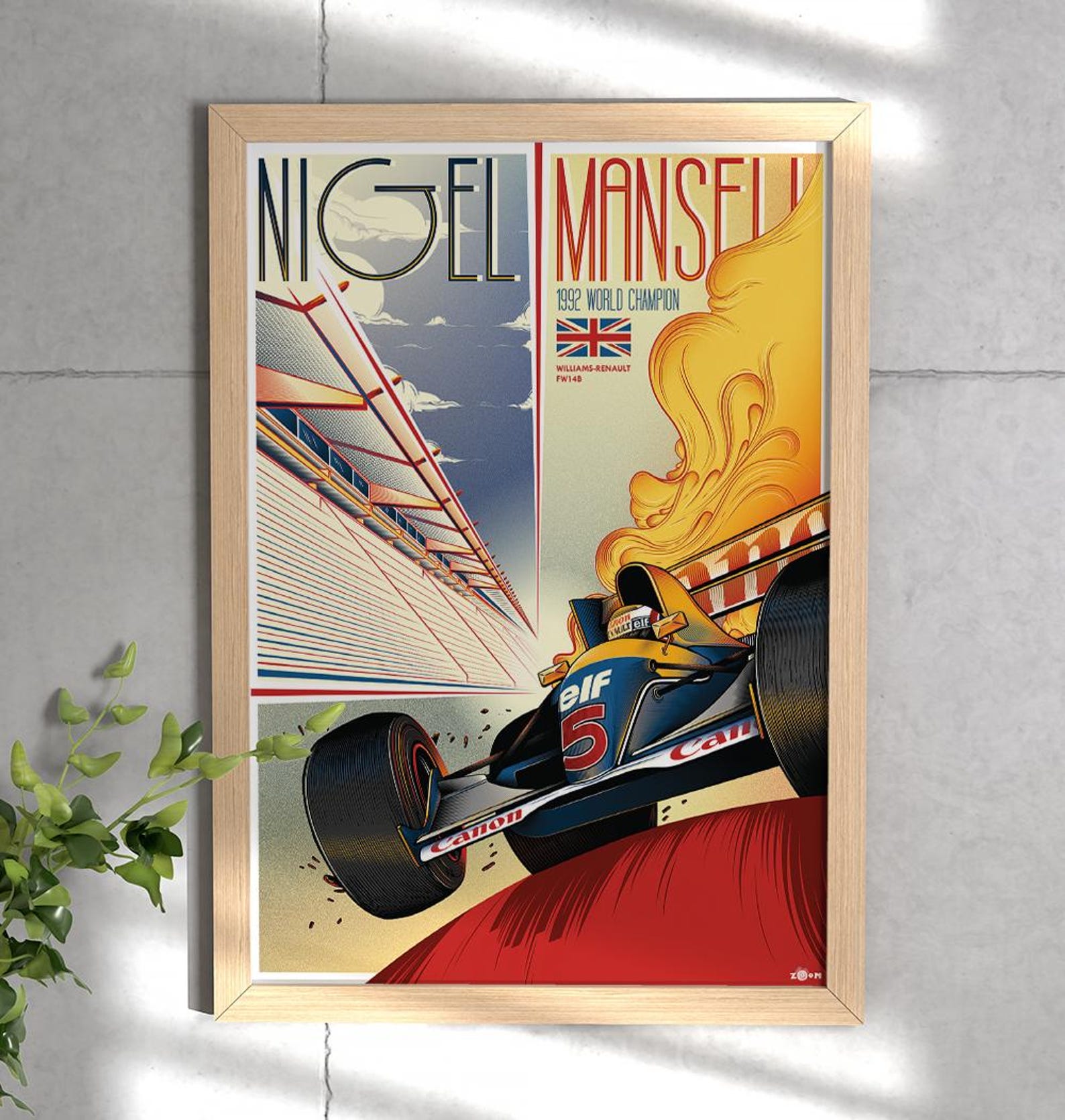 Nigel Mansell F1 Formula 1 Art Print - A2 - Etsy