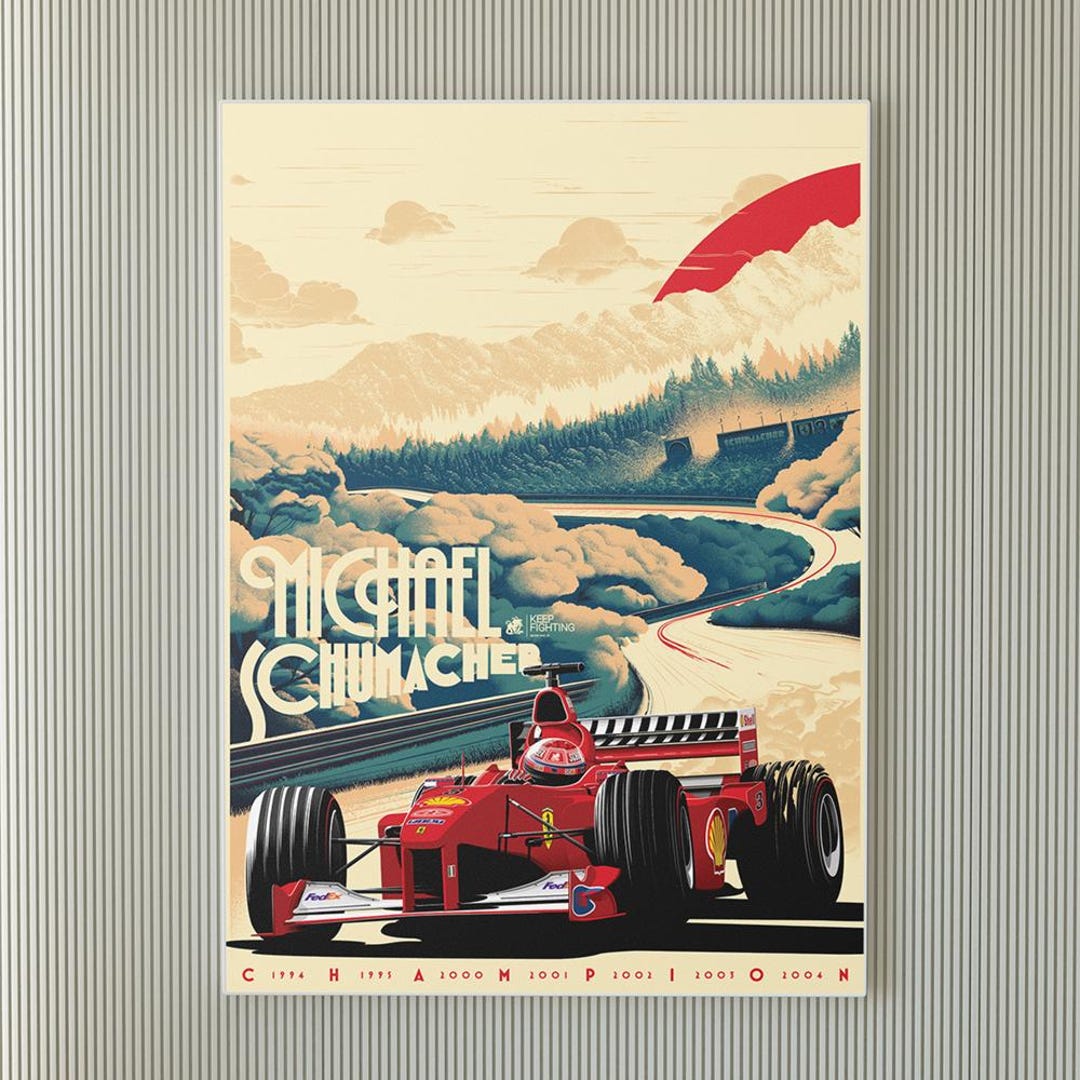 Michael Schumacher F1 - Keep Fighting - Licensed Formula 1 Art Print ...
