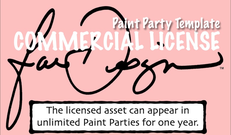 Paint Party Printable Paint Party Template Pre-drawn Canvas Template ...