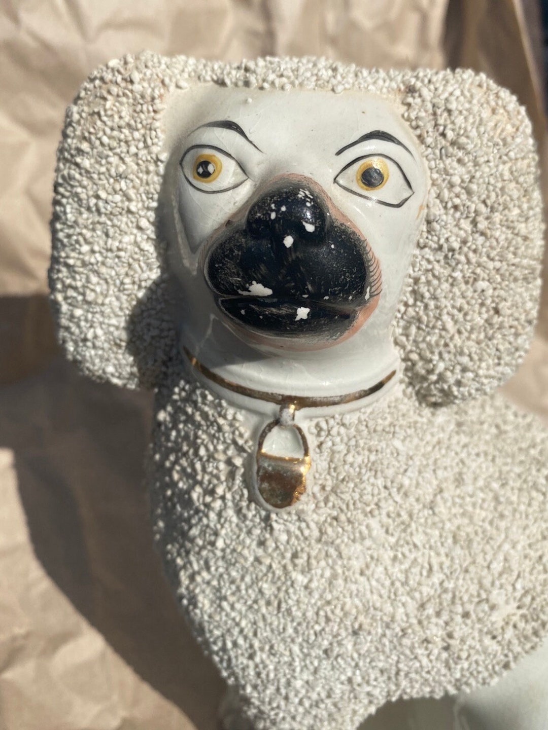 Staffordshire Mantel Victorian Poodle Dog Sculpture - Etsy
