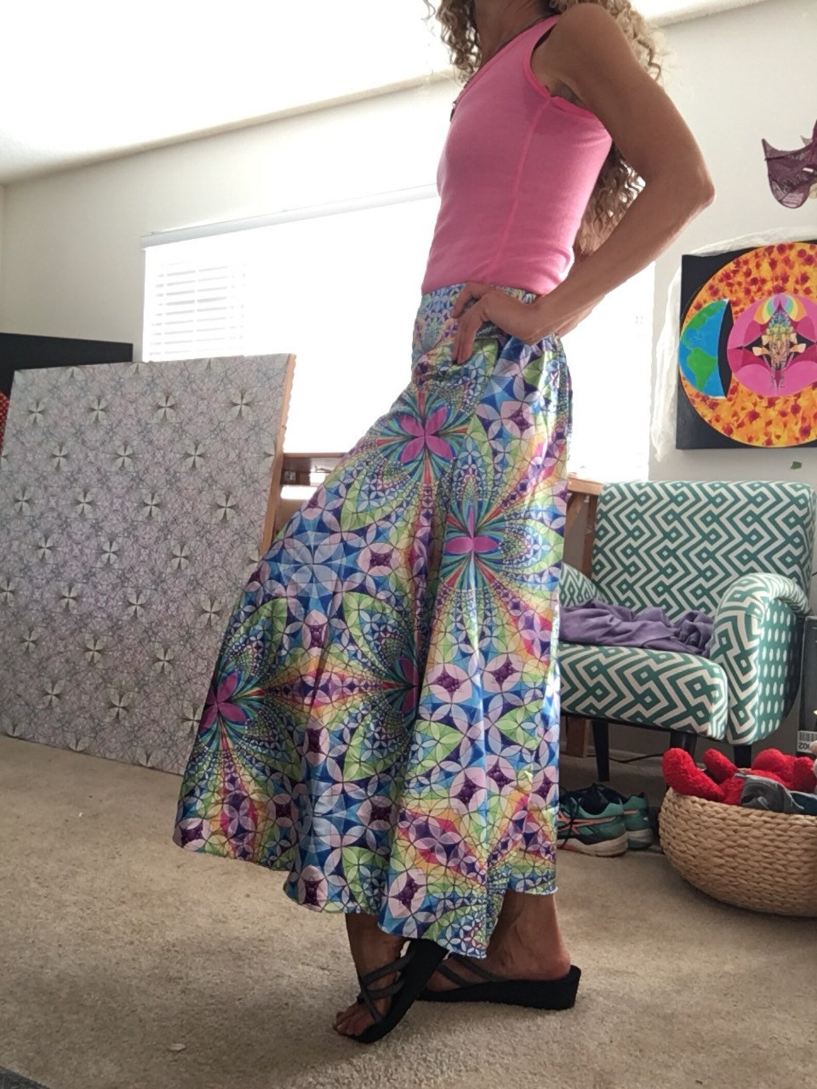 Wide Leg Flowing Pants - Etsy