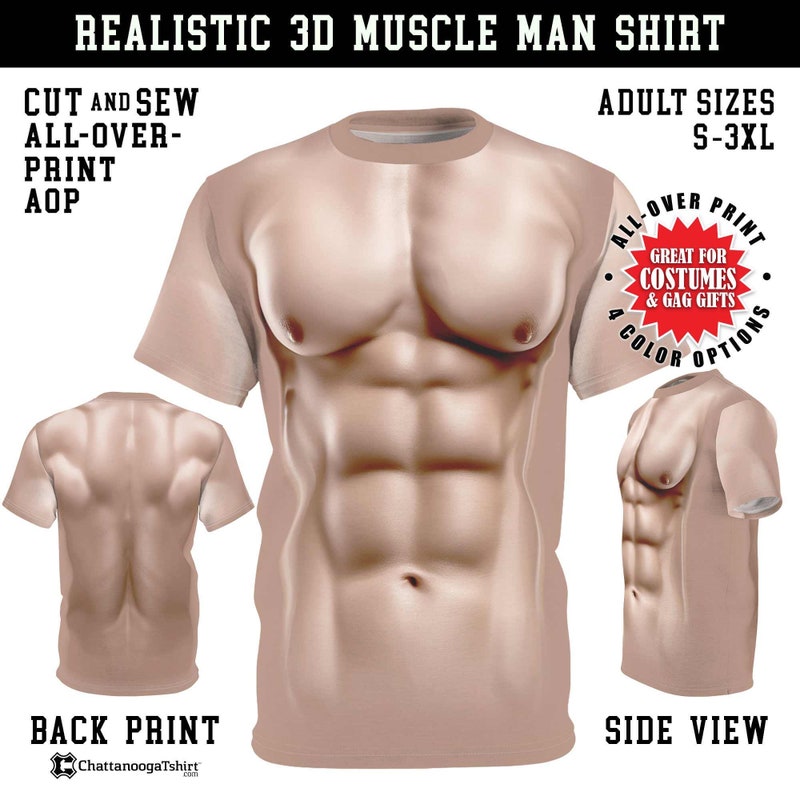Men Funny Fake Muscle Tshirt - Etsy