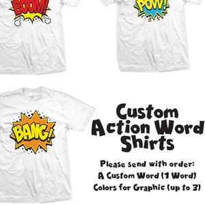 CUSTOM Action Word Comic Shirt - Etsy