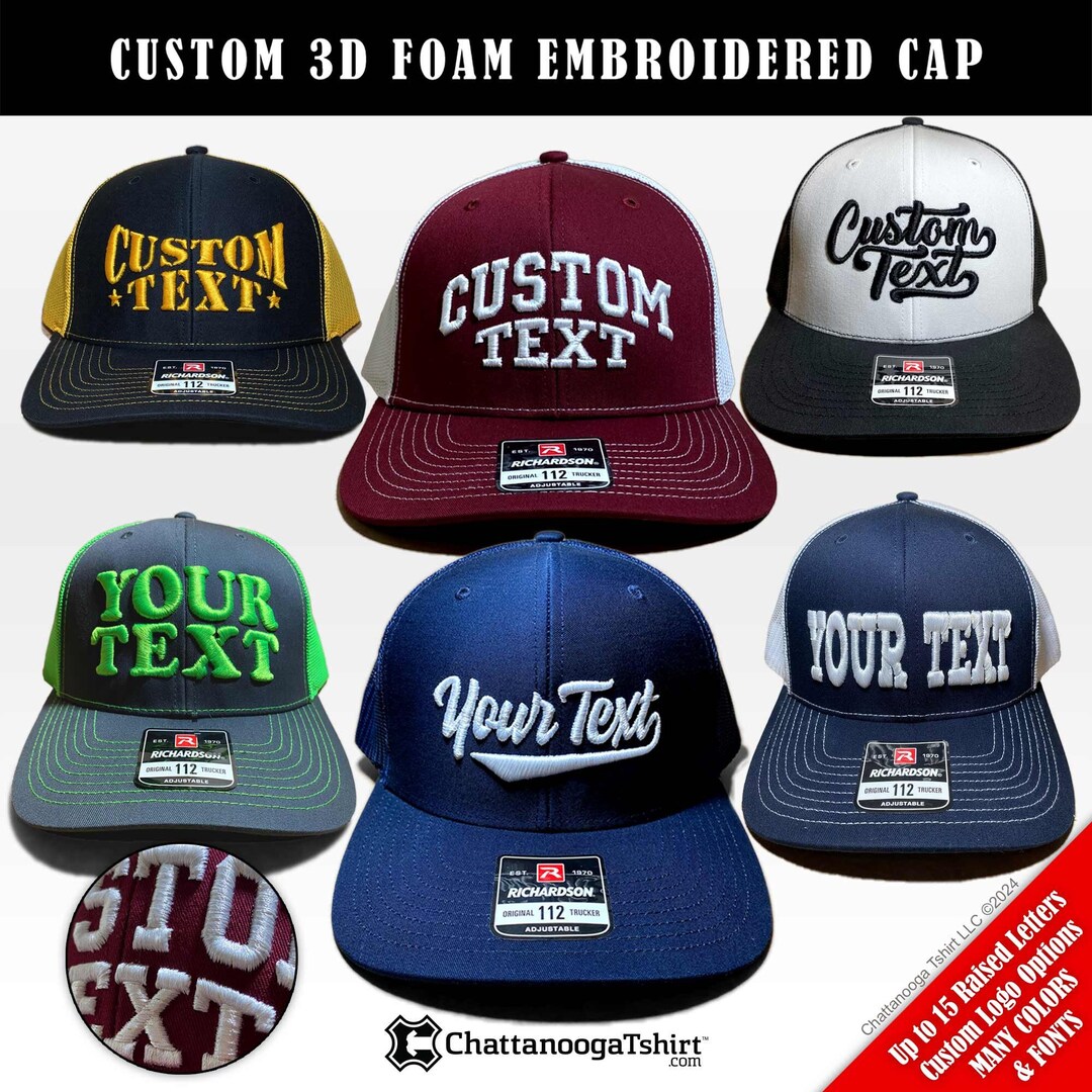 Custom Raised 3D Foam Embroidery Cap Personalized YOUR NAME or Words ...