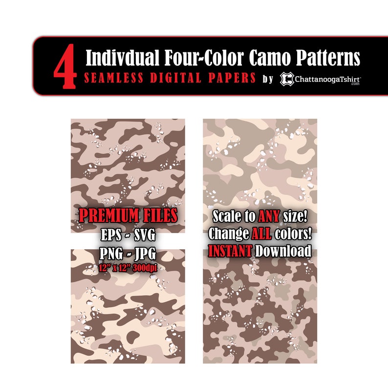 12 Simple Seamless Custom Desert Sand Color Camo Texture Pattern ...