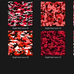 Seamless Neon RED Camo Texture Pattern Vector Pack & Repeating Hi ...