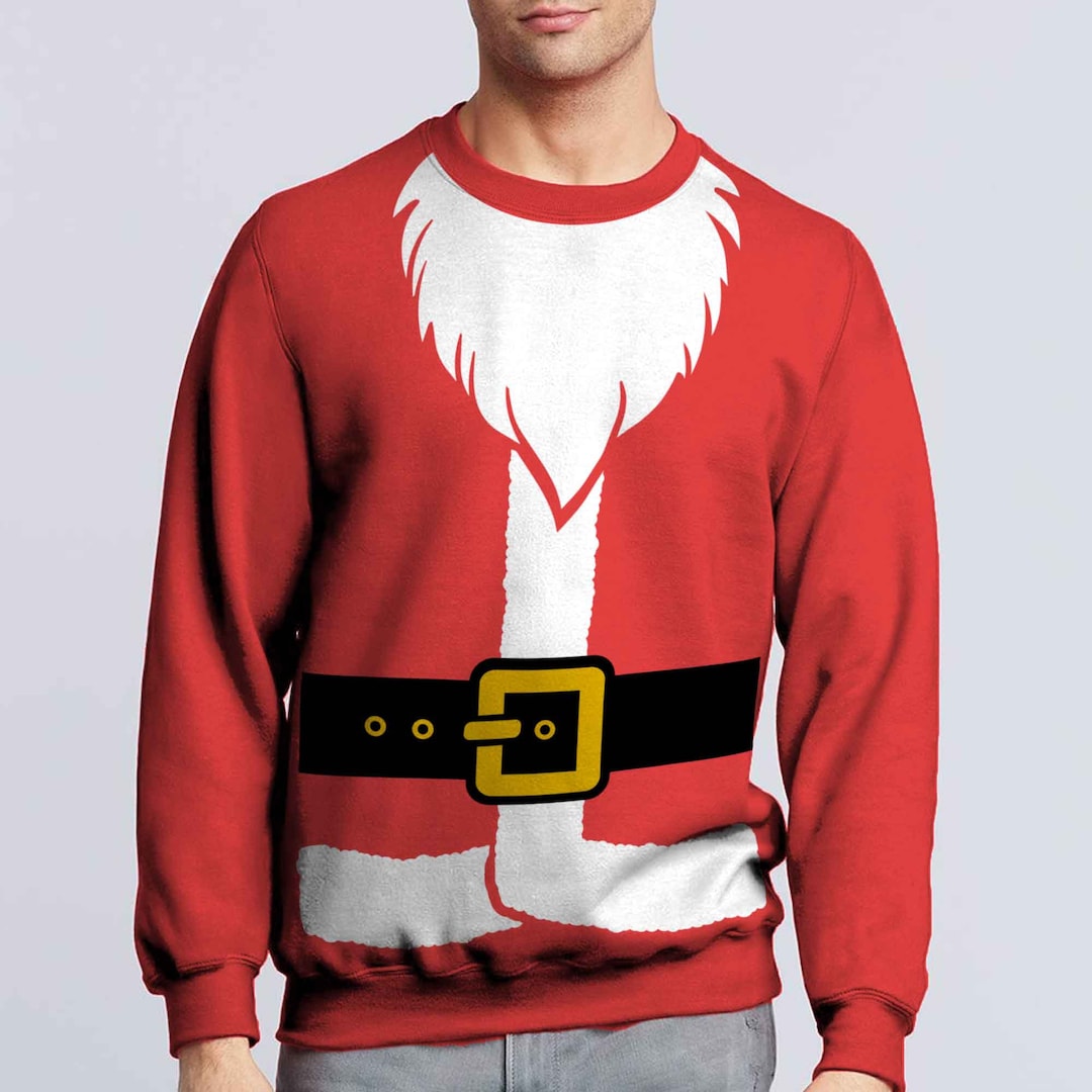 Bad Christmas Sweater Santa Claus Costume Sweatshirt or Long Sleeve T ...