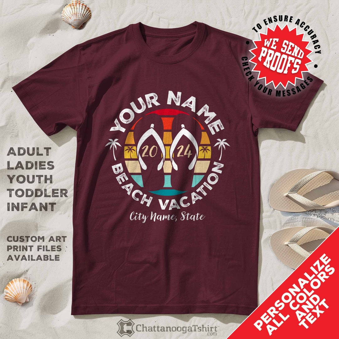 Custom 2024 Beach Trip T-shirt. Personalized Family Vacation Name ...