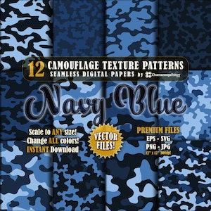 48 Simple Seamless Camo Texture Patterns - 4 Set Bundle Repeating ...