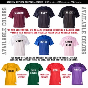Custom Football Fan Jersey: Personalized Team Name & Number - Etsy