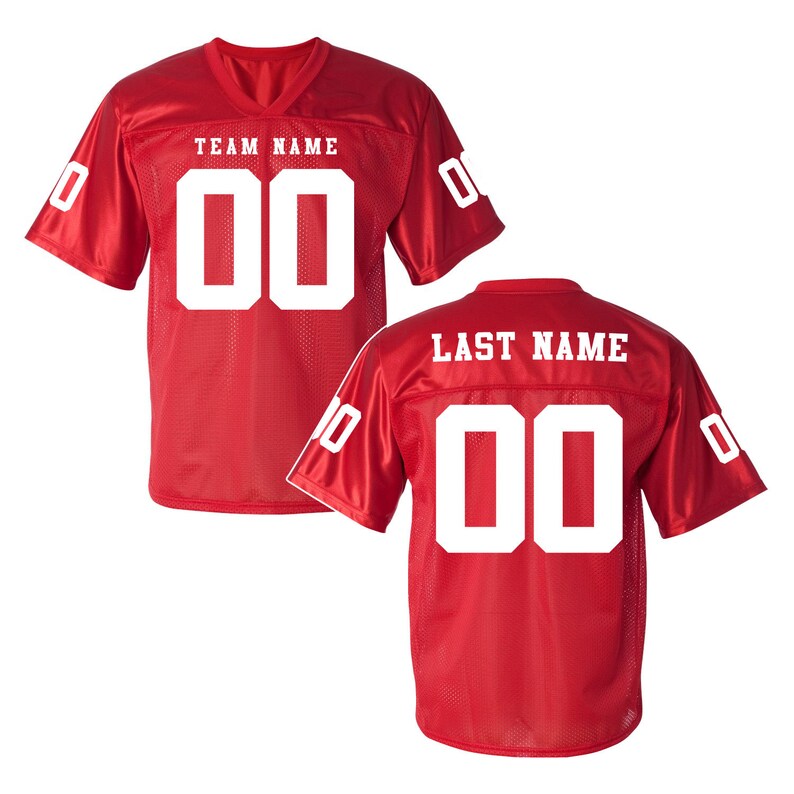 Custom Football Fan Jersey: Personalized Team Name & Number - Etsy