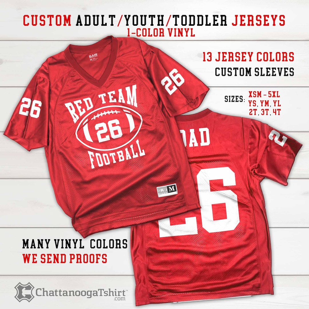 Custom Football Jersey: Personalized Team Name & Number, Athletic ...