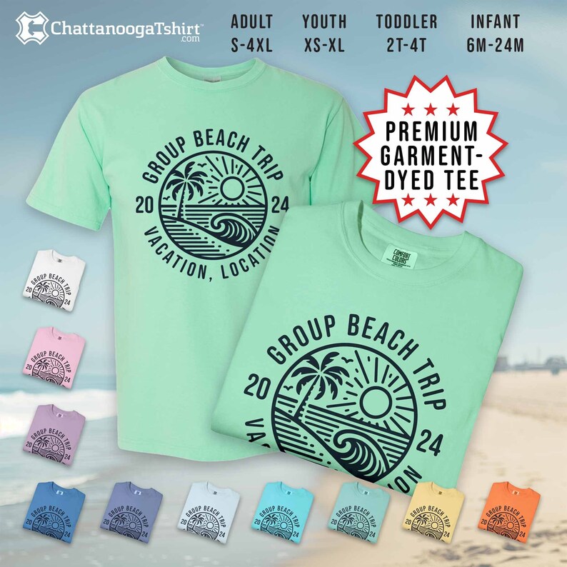 Personalized Group Family Beach Trip Comfort Colors Tee Shirts: Custom ...