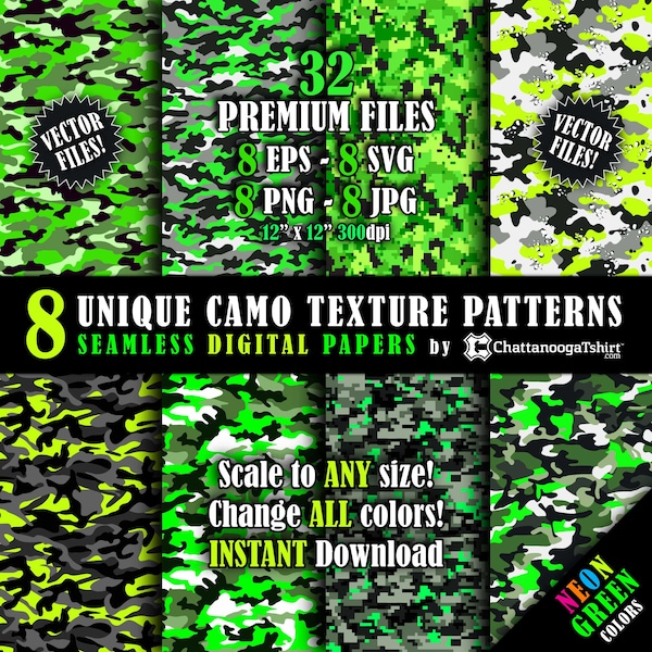 Lime Green Camo - Etsy