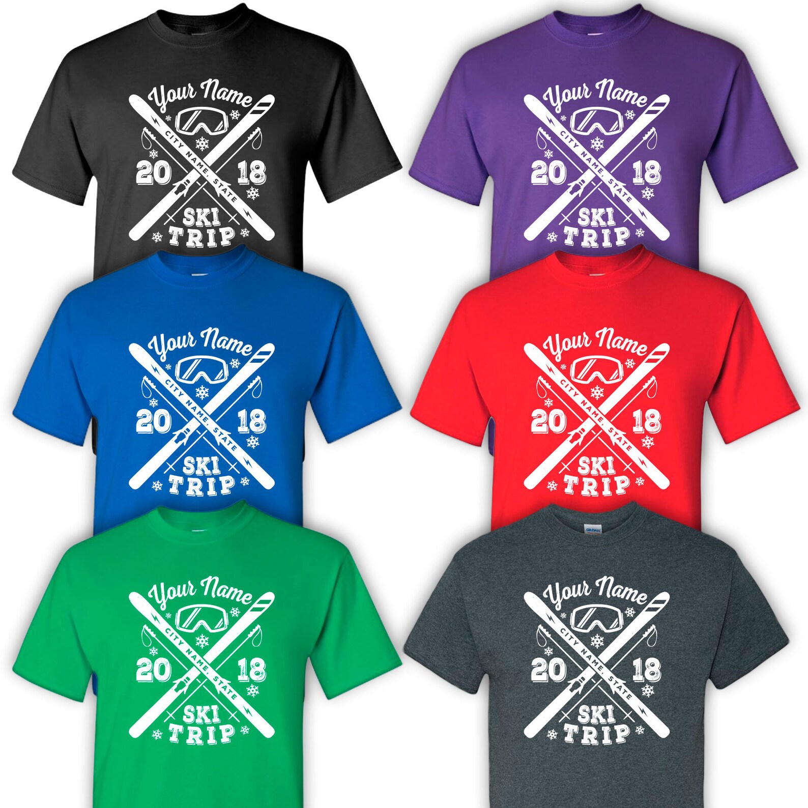 Custom Snow Skiing Shirts - Your Family Name Ski Trip 2023 - Etsy