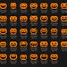 100 Simple Halloween Jack-o-lantern Pumpkin Carved Faces Vector Set ...