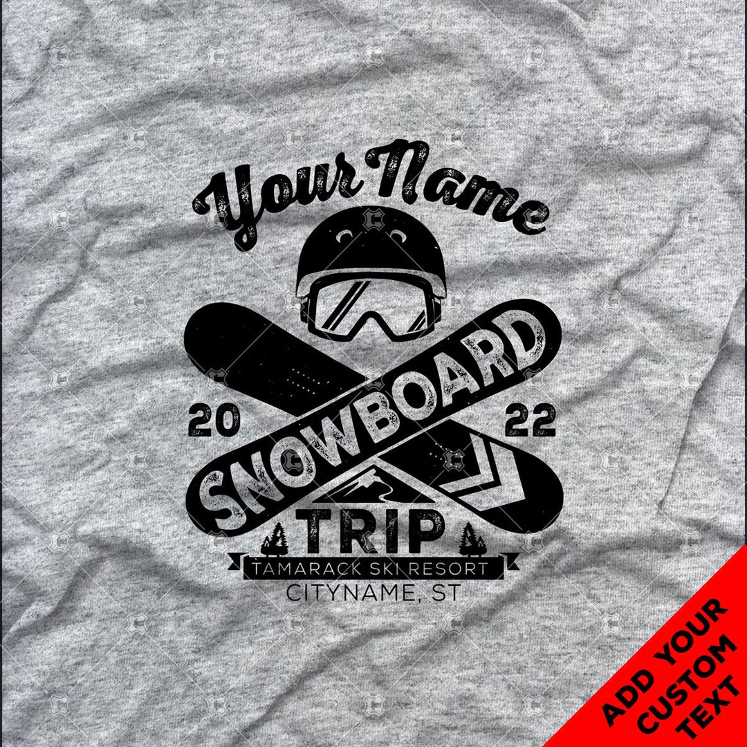 Custom Snowboarding Trip T-shirts: Family 2025 Vacation, Personalized ...