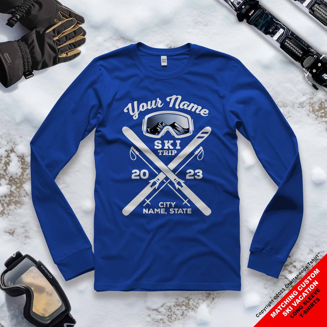 Long Sleeve Snow Ski Diamond Shirts. Custom Snow Skiing Trip Shirts for ...