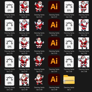 4 Santa Claus Vector Sets - Santa Claus Bundle Cartoon Digital Download ...