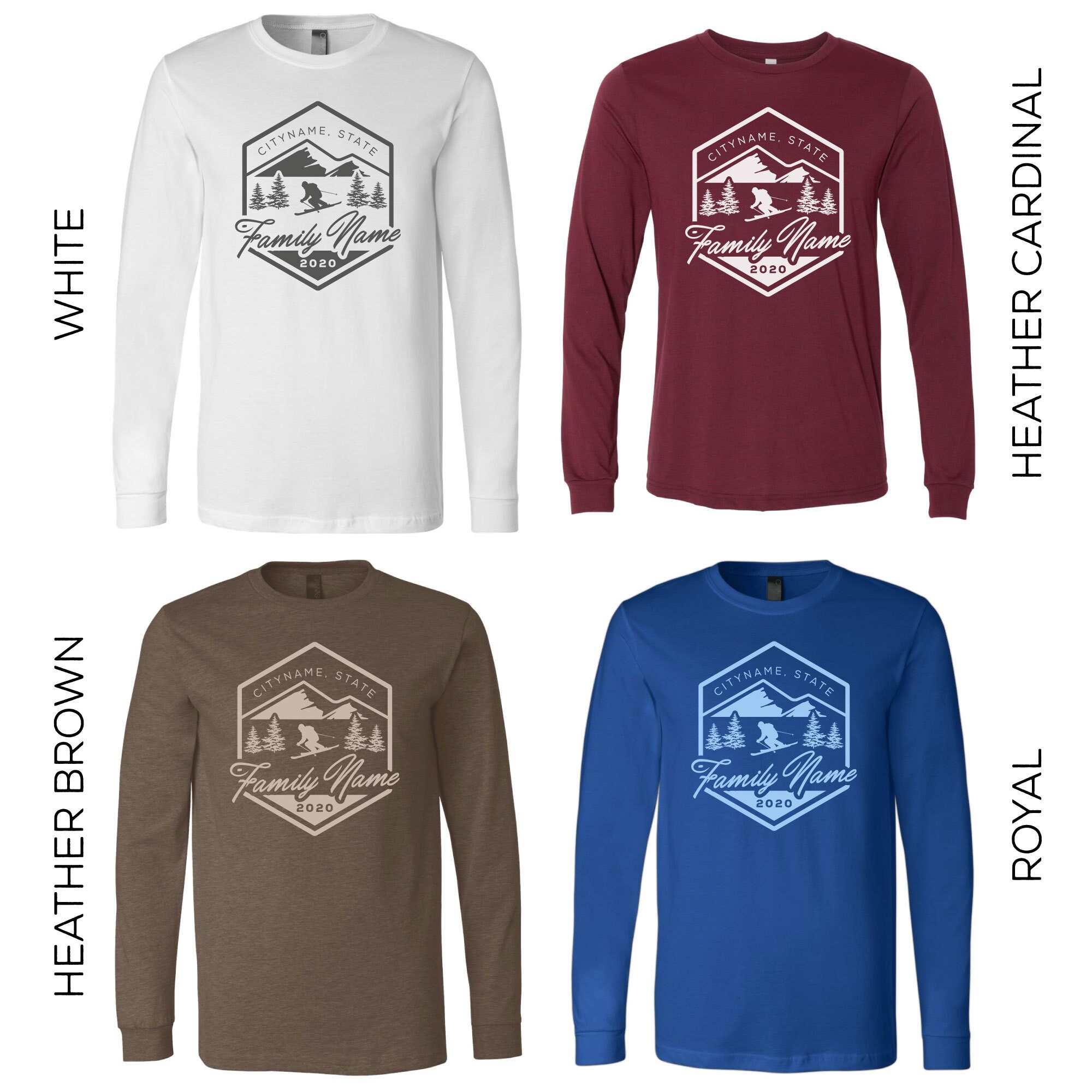 Custom Snowboard Trip T-shirts: Bella Canvas Long Sleeve Personalized ...