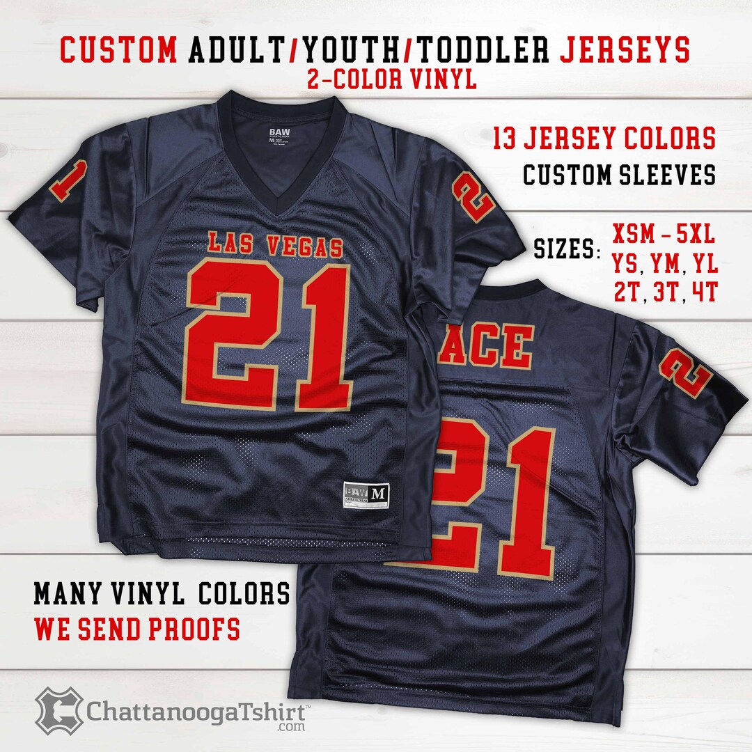 Personalized ADULT 2-color Vinyl Sport Number Jersey With Custom ...