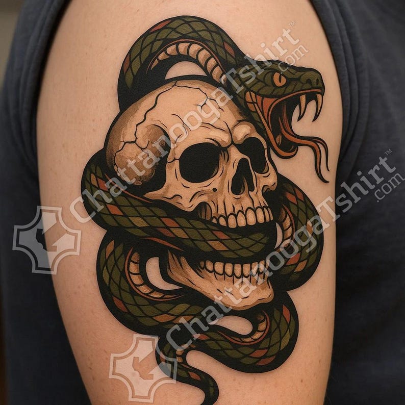 Classic Old School Snake Tattoo Flash Set: Traditional Snakes Vector ...