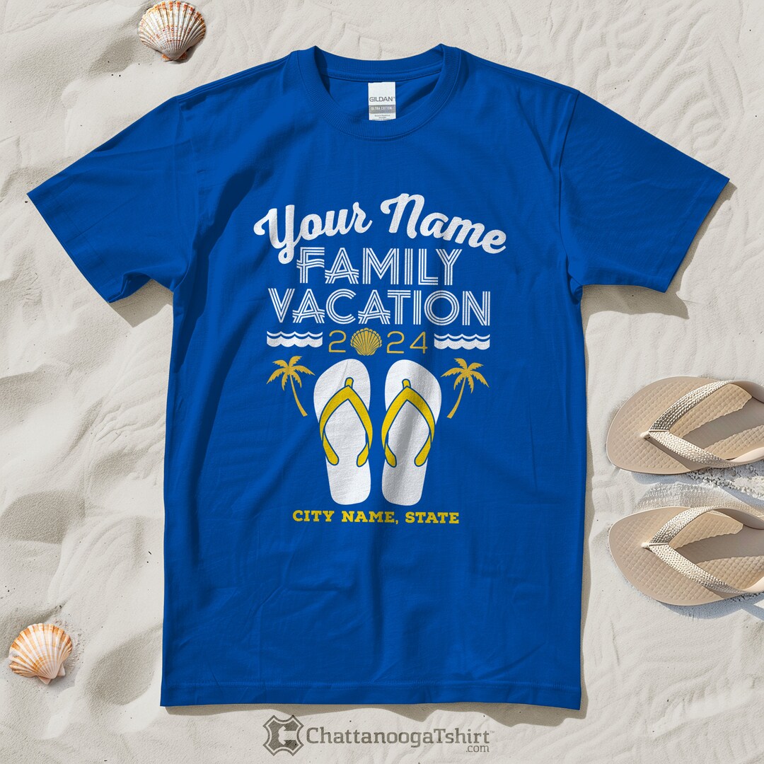 2024 Custom Beach Vacation Flip Flop T-shirts With Personalized Family ...