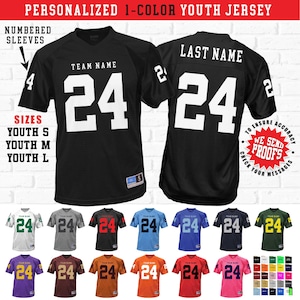 Personalized Youth Football Jersey: Custom Team Name & Number, Athletic ...