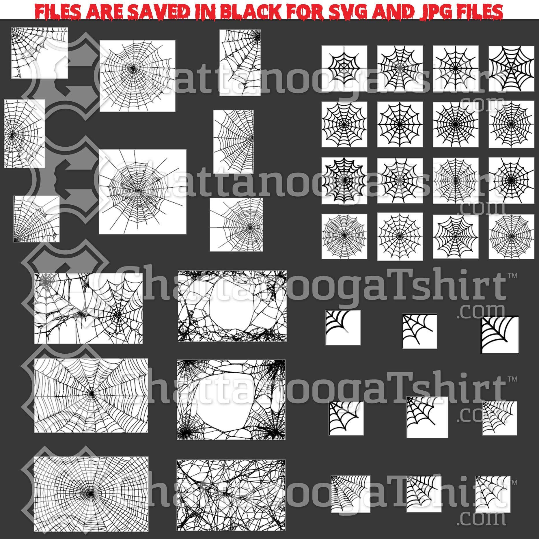 Ultimate Halloween Spiderweb Cobwebs Vector 4 Set Bundle - Spider Webs ...