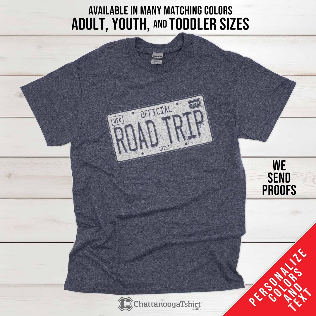 Personalized Road Trip License Plate T-shirt: Custom Family Vacation - Etsy