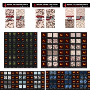48 Simple Seamless Camo Texture Patterns - 4 Set Bundle Repeating ...