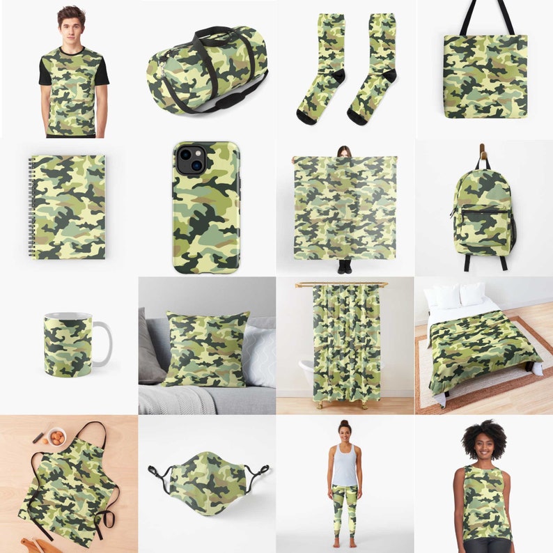 Seamless Custom Woodland Colors Camo Texture Pattern Vector Pack ...